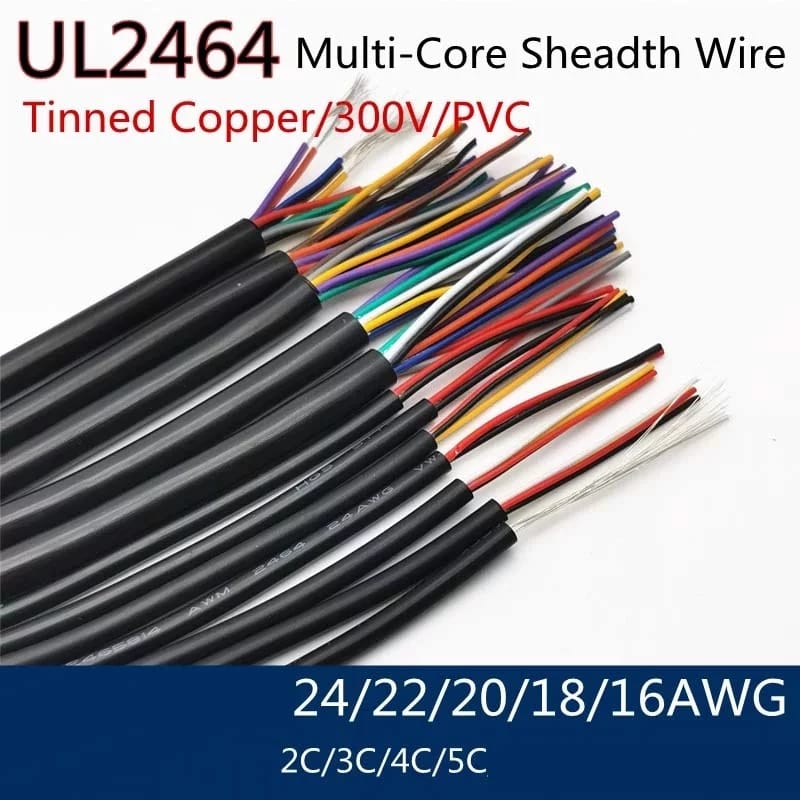 LED Wire UL2464 24/22/20/18 awg Electrical Cable 2/3/4/5 Core – Konnine